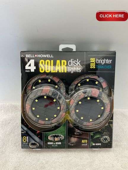 4pk solar disk lights - Rideau Auctions