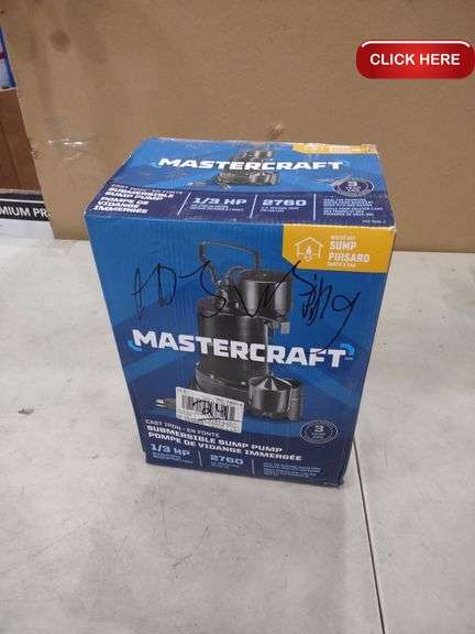 MasterCraft submirsable sump pump - Rideau Auctions