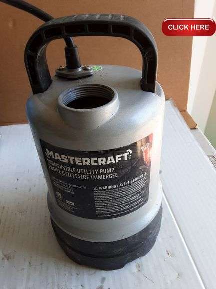 Mastercraft submersible utility pump - Rideau Auctions