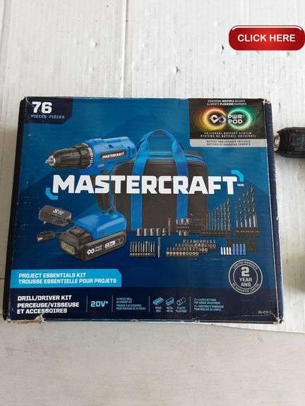 Mastercraft drill/driver kit 20v battery and charger - Rideau Auctions