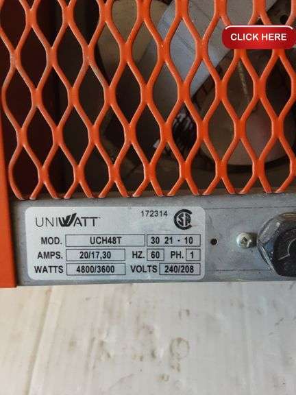 Uniwatt orange box heater - Rideau Auctions