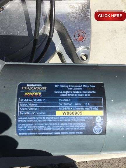 Maximum 10 inch compound mitre saw - Rideau Auctions