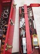 MasterCraft red tool box and accessory's inside - Rideau Auctions