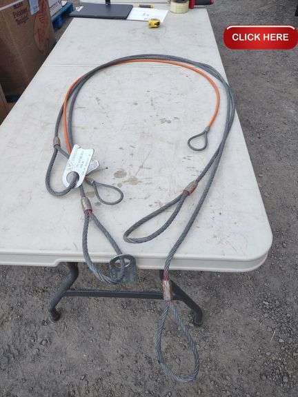3 - 6-8' lifting cables w eye hooks - Rideau Auctions