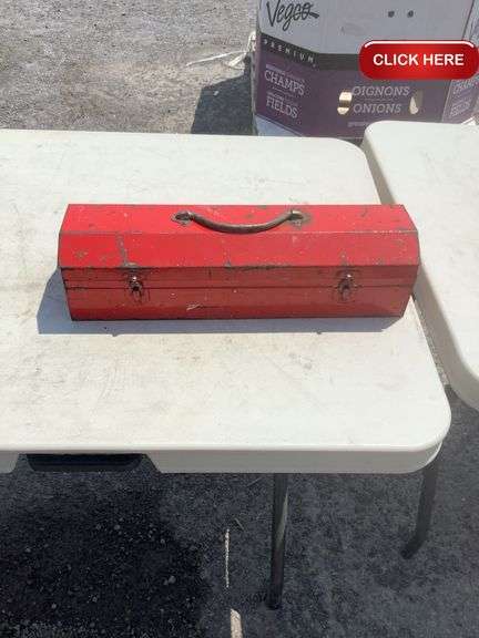 Red tool box with tools - Rideau Auctions
