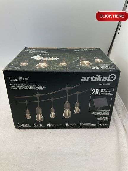 Artika solar blaze string lights - Rideau Auctions