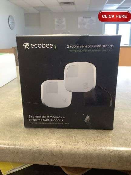 Ecobee 2 room sensors with stands - Rideau Auctions