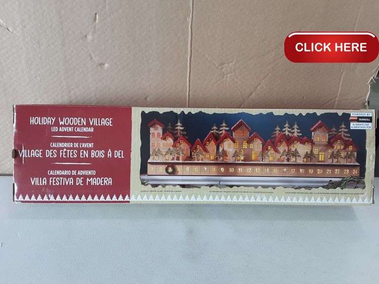 Holiday Wooden Village LED Advent Calender - Rideau Auctions