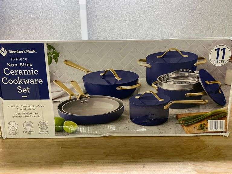 Member's Mark 11pc. Ceramic Cookware Set, New - Rio Grande Trade