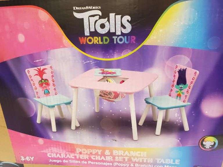 Delta Childrens Trolls World Tour Chair Set w/ Table - Rio Grande Trade