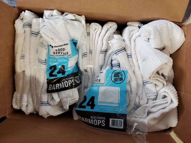 Blue Striped Bar Mops Bundle 5 Pack, 24 Count - Rio Grande Trade