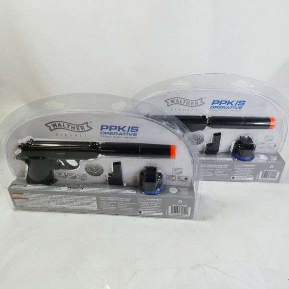 Walther PPK/S Airsoft Pistol 6mm BB Kit Spring Single Shot, Lot of 2 ...