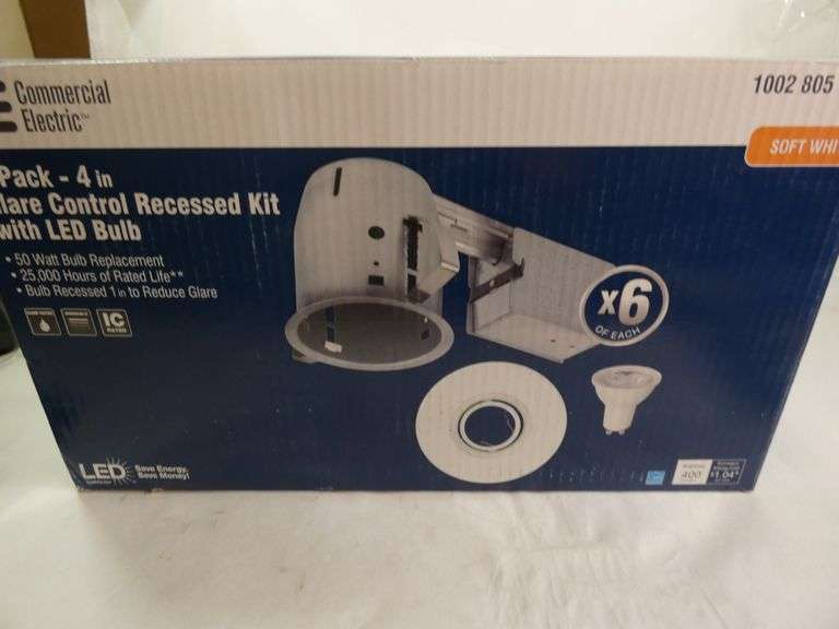 Commercial Electric LED Round Recessed Lightning Kit, 6 Pack (NEW ...