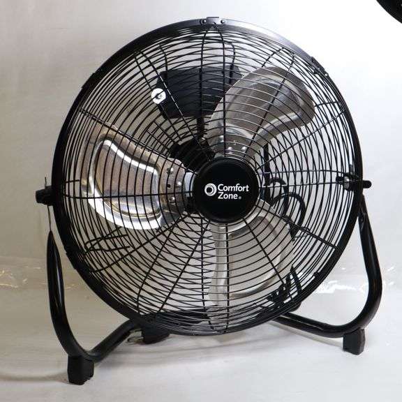 Comfort Zone CZHV14B 14 High Velocity 3-Speed Cradle Mount Floor Fan ...