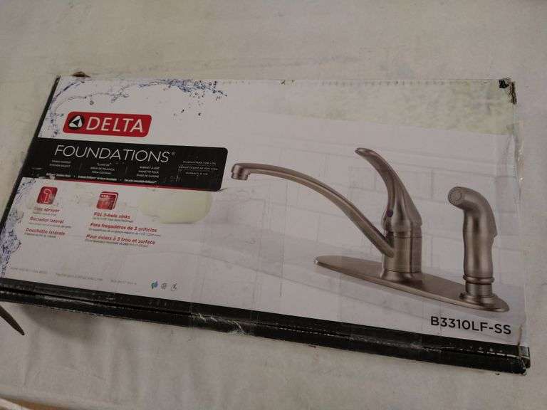 Delta Foundations Single Handle Kitchen Faucet, B3310FSS, Stainless ...