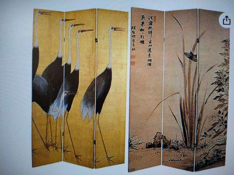 Oriental Furniture 6' Tall Double Sided Cranes Room Divider - Rio ...