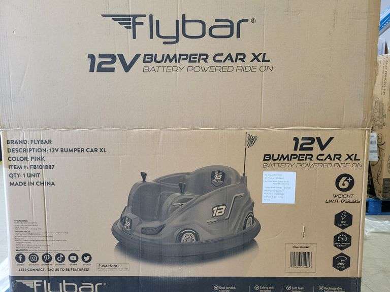 Flybar 12V Bumper Car XL, Pink - Rio Grande Trade