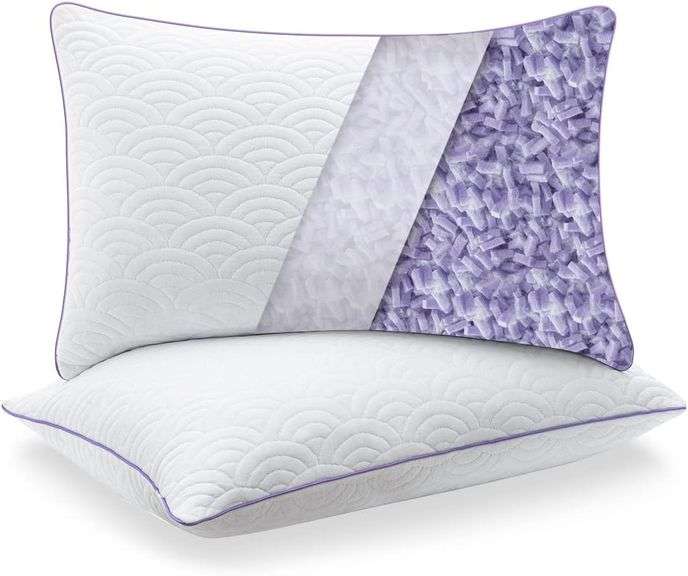 MOLCLCUY Memory Foam Pillows Queen, Set of 2, Open Box - Rio Grande Trade