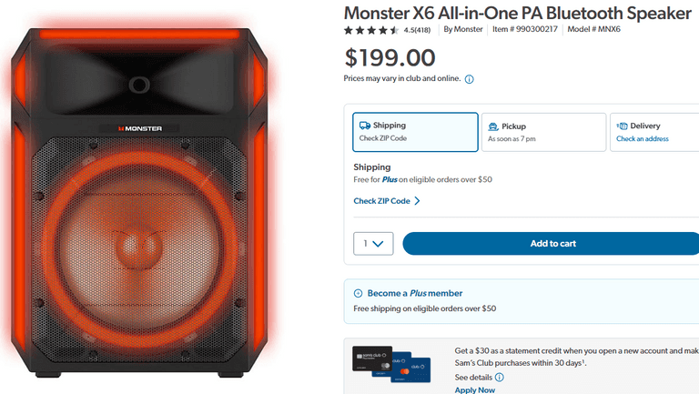Monster X6 All-in-One PA Bluetooth Speaker, Open Box - Rio Grande Trade