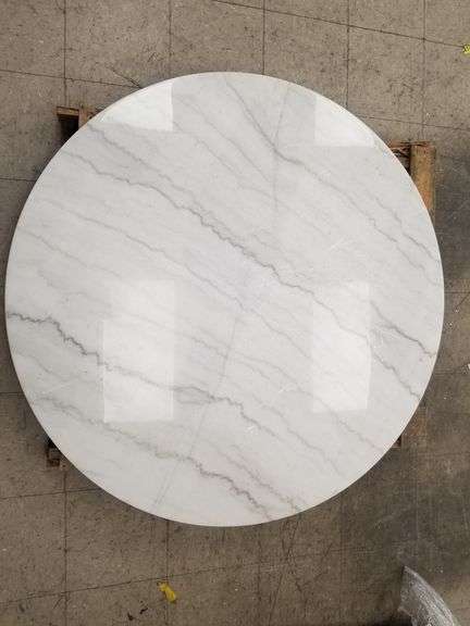 52" Solid Marble Table Top, 2" Thick, Damaged - Rio Grande Trade