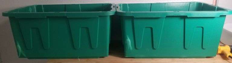 HOMZ 2 Pack Durabilt Storage, Heavy Duty Bins, 27 Gallon, No Lids ...