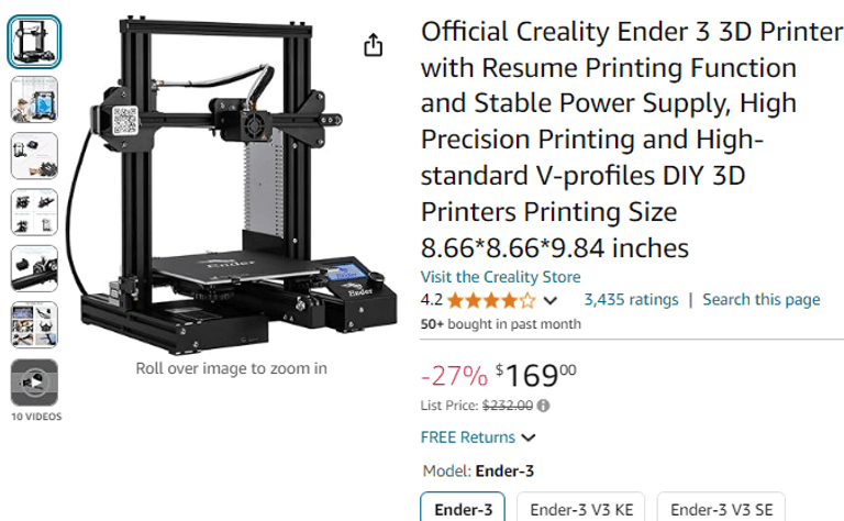 Official Creality Ender 3 3D Printer, Open Box - Rio Grande Trade