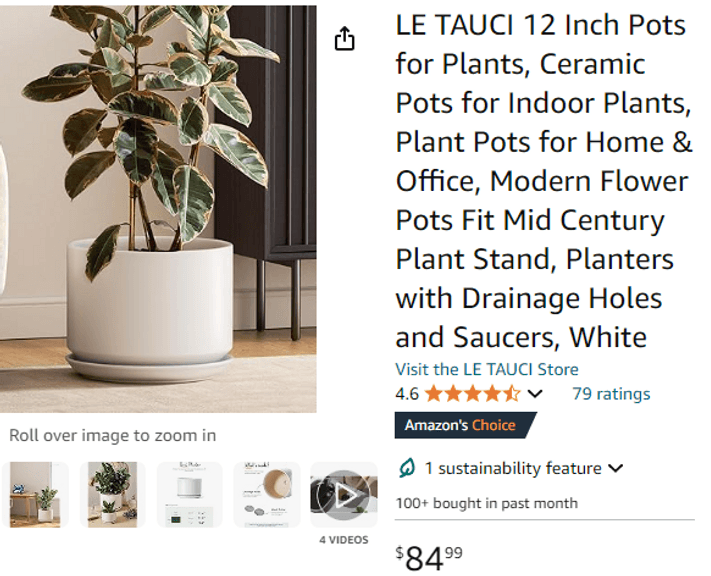 LE TAUCI Ceramic Pot, 12", Like New - Rio Grande Trade