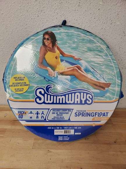 SwimWays Spring Float Premium Recliner Pool Lounger, Like New - Rio ...