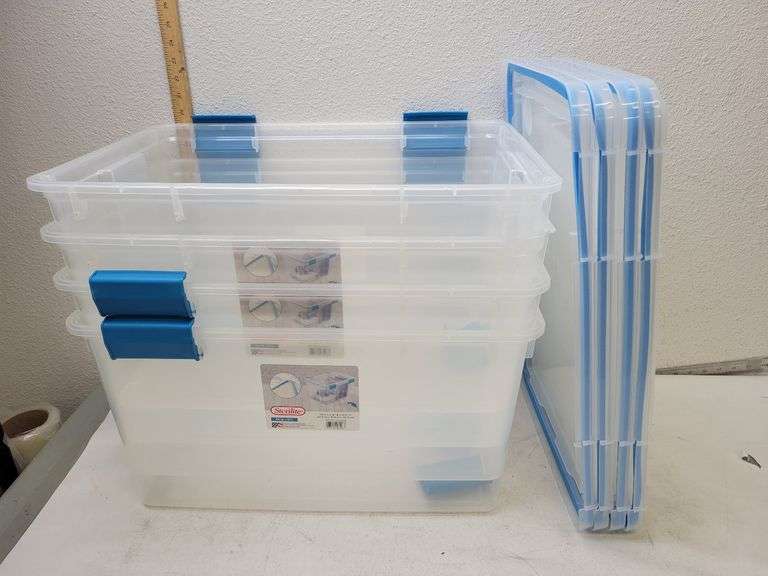 Sterilite 54 Quart Gasket Box, Stackable Storage Bin with Latching Lid ...