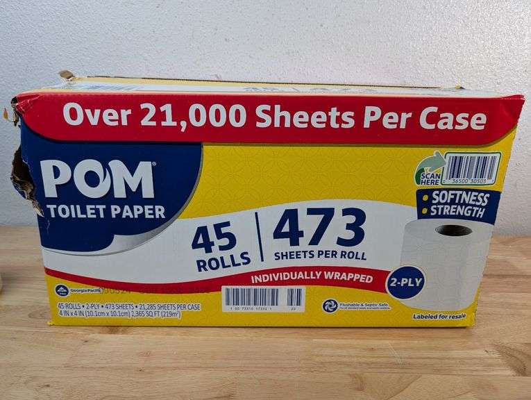 POM 2-Ply Toilet Paper 473 sheets/roll, 45 rolls, Like New - Rio Grande ...