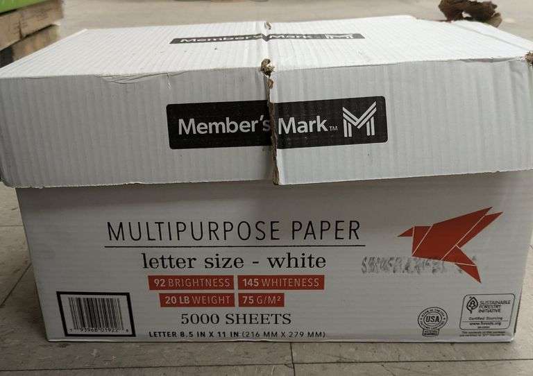 Member's Mark Multipurpose Paper, Letter Size 5000 Sheets, Like New ...