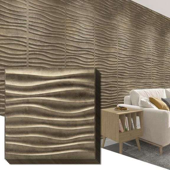 Art3d PVC Wave Panels for Interior Wall Decor, 50cm x 50cm, 12 Tiles ...