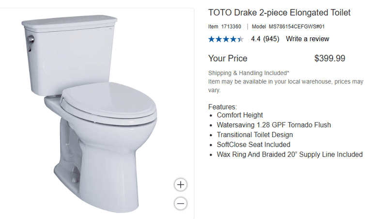 TOTO 2 Pc Elongated Toilet | Like New - Rio Grande Trade
