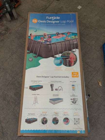 Funsicle 24' Oasis Designer Lap Pool, Box 1 of 2 Only | Like New - Rio ...