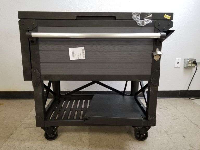 Keter Portable Outdoor Patio Cooler Ice Chest w/Shelves | Open Box ...