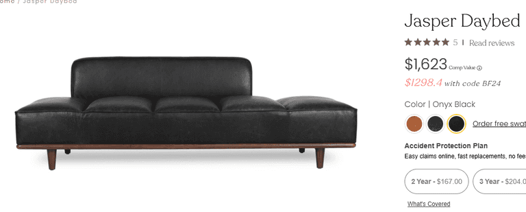 Poly & Bark Leather Daybed | Like New - Rio Grande Trade