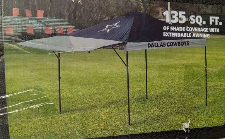 Dallas Cowboys 10' x 10' Canopy w/ Extendable Awning | Open Box | (See ...