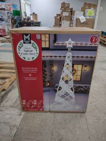 Members Mark Pre-Lit Spiral Cone Tree | Like New | (See Condition Notes ...