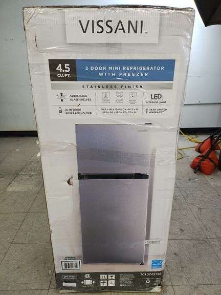 Vissani 4.5 cu. ft. 2-Door Mini Refrigerator in Platinum Steel with ...