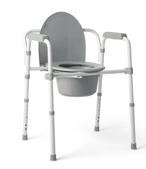 Medline 3-in-1 Steel Folding Bedside Commode, Removable Bucket & Seat ...