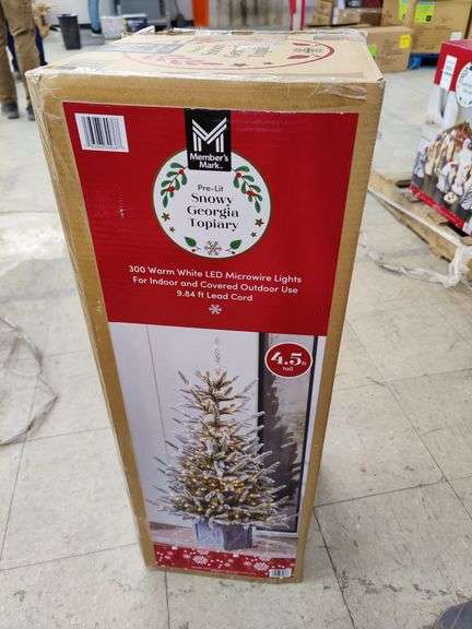 Member's Mark Pre-Lit 4.5' Snowy Georgia Topiary | Open Box | (See ...