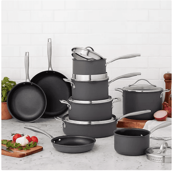 Member's Mark Heavy-Gauge Hard Adonized Nonstick Cookware Set | Open ...