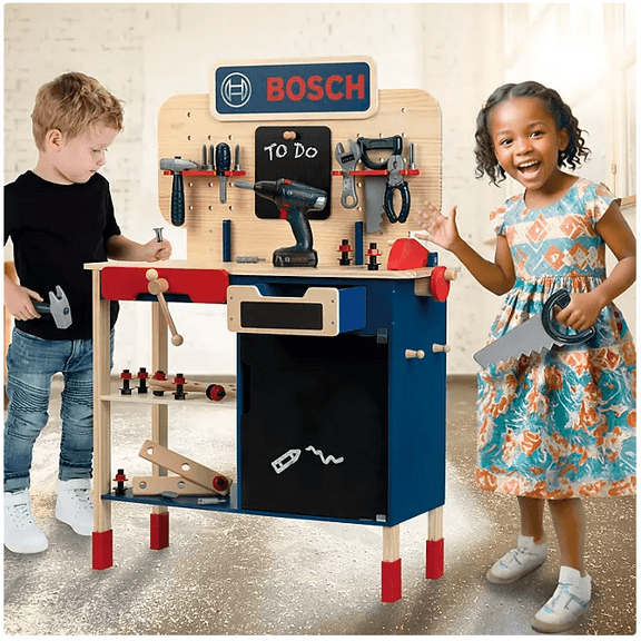 Bosch Mini Wooden Toy Workbench Set w/ Accessories | Like New | (See ...