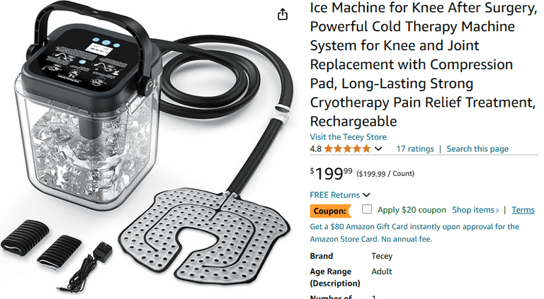 Tecey Ice Machine for Knee After Surgery | Like New - Rio Grande Trade