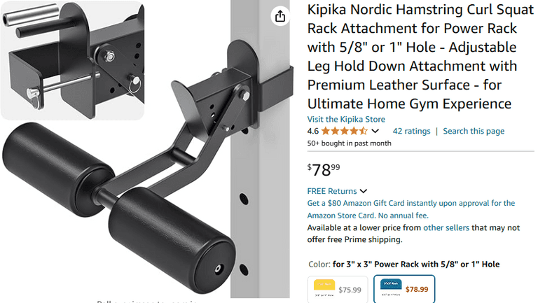 Kipika Nordic Hamstring Curl Squat Rack Attachment | Like New - Rio ...