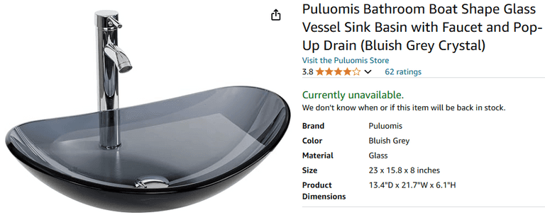 Puluomis Boat Shaped Glass Vessel Sink Basin W/ Faucet | Like New - Rio ...