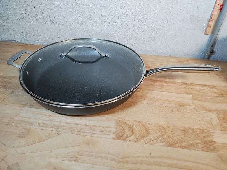 Granitestone 14 Inch Frying Pan with Lid | Open Box - Rio Grande Trade