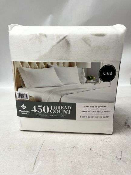 450 Thread Count 4 Piece Sheet Set, King - Rio Grande Trade
