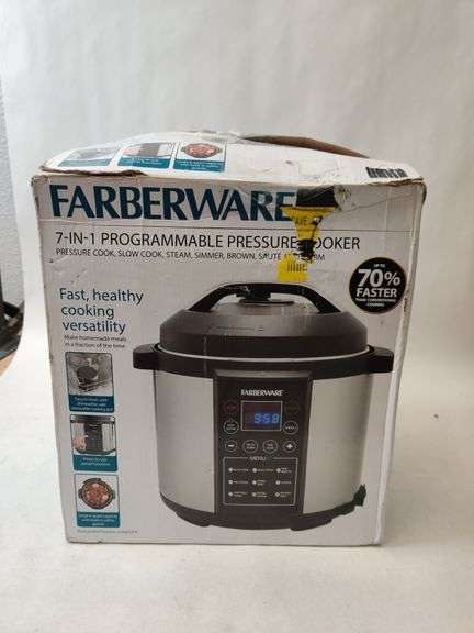 Farberware 7-in-1 Programmable Pressure Cooker, Turns On - Rio Grande Trade
