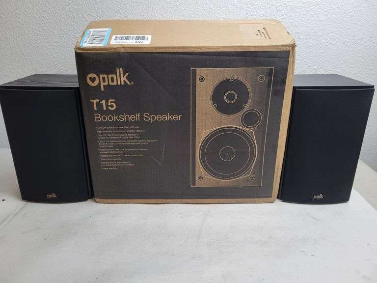 Polk Audio T15 Home Theater Bookshelf Speakers Pair, Like New/Open Box ...